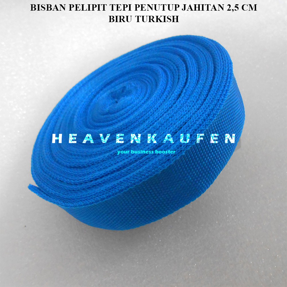 Jual Bisban Pelipit Webbing PCR Penutup Bungkus Tepi Jahitan Warna Biru ...