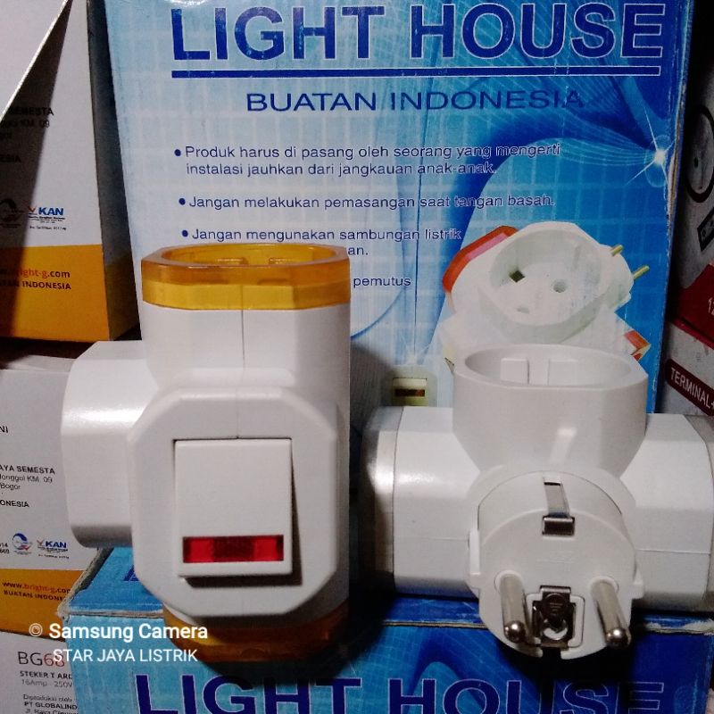 Jual Steker T Arde + Saklar Lampu 3 Lubang Light House 258S dan DUTRON ...