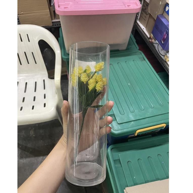 Jual vas bunga tinggi 30 25 20 kaca bening tebal diameter 8cm pot bunga ...