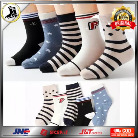 Jual 4 Pasang Kaos kaki anak panjang motif Paud TK SD | Shopee Indonesia