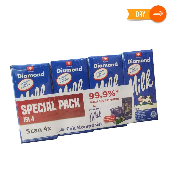 Jual DIAMOND UHT MILK FULL CREAM 200 ML SPC PACK 4 PCS | Shopee Indonesia