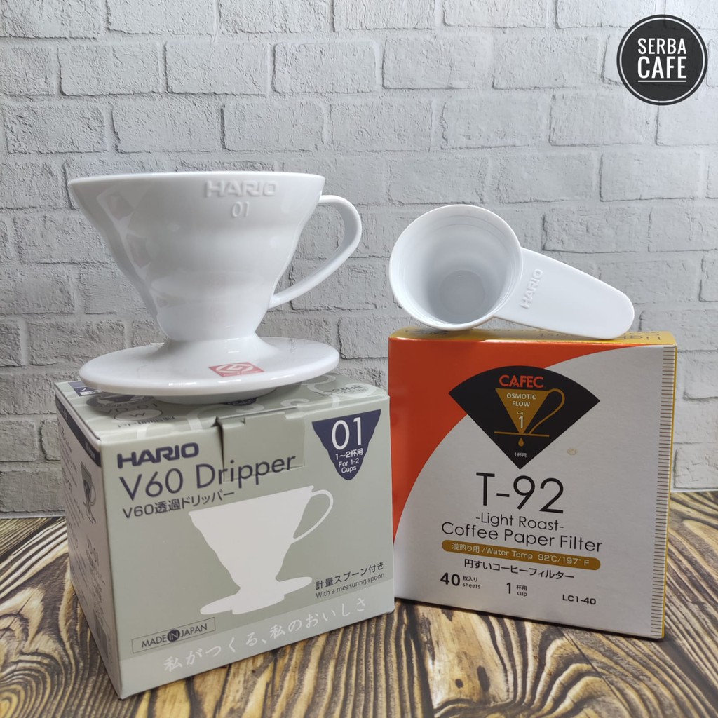 Jual Paket V60 + Paper Filter CAFEC Osmotic Flow T-92 (ORIGINAL ...