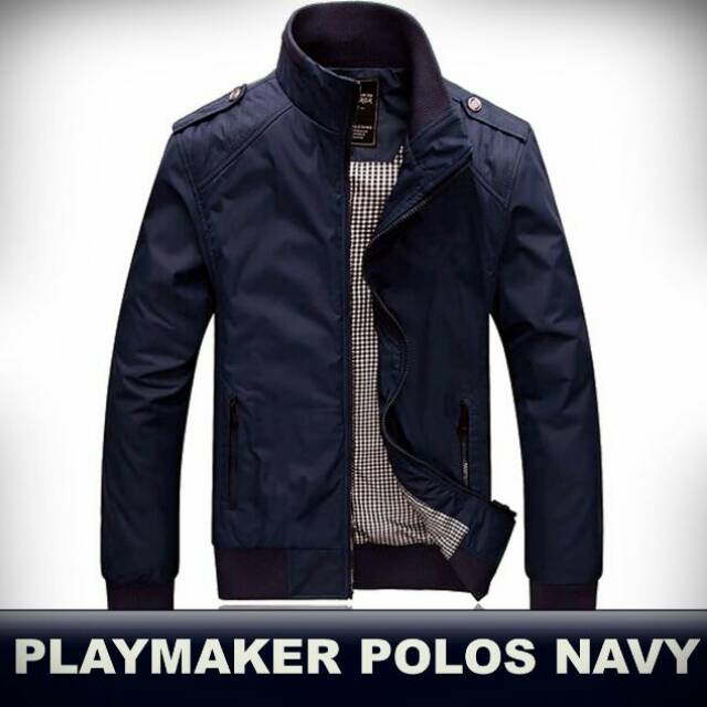 Jual Jaket Polos Kerah Panjang Warna Biru Navy Jaket Murah Bahan ...