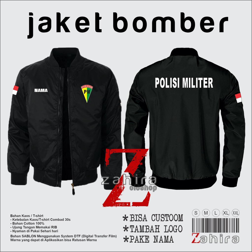 Jual Jaket Bomber Polisi Militer Bomber PM Jaket Bordir Custom | Shopee ...