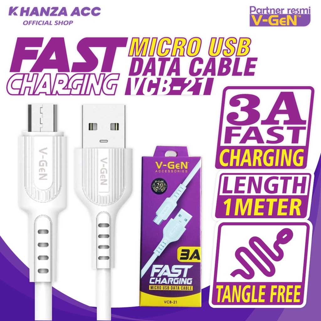 Jual KHANZAACC V-GeN VCB-21 Kabel Data VGEN Micro USB Fast Charging 3A ...