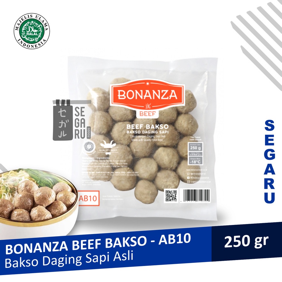 Jual Bonanza Bakso Daging Sapi Asli AB 10 250 gr | Shopee Indonesia