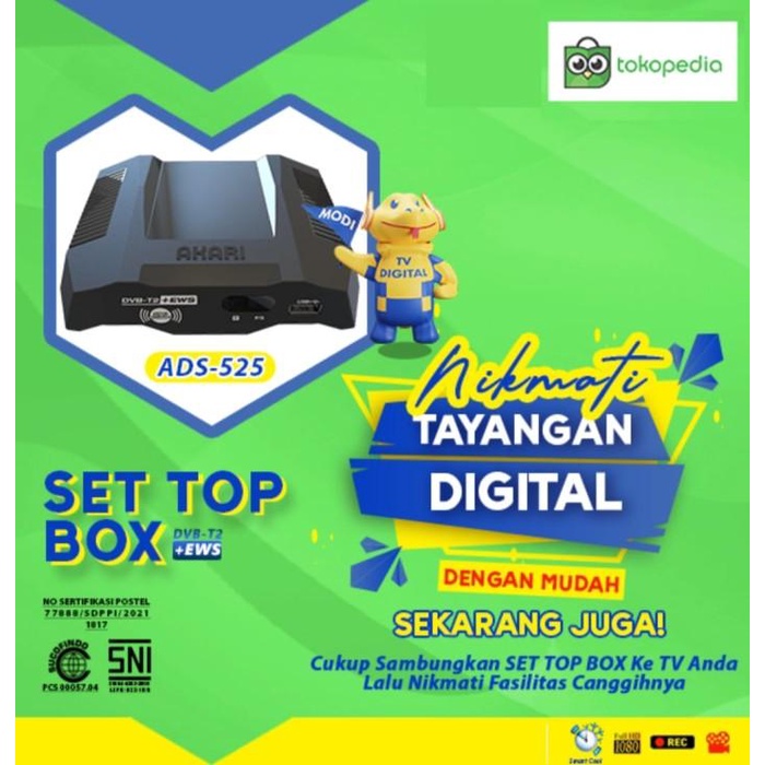 Jual Set Top Box Akari Dvb-T2 (Ads-525+Hdmi)Garansi Resmi 1 Tahun ...