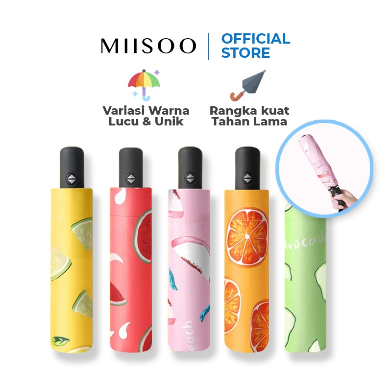 Jual MIISOO Payung Lipat Otomatis Anti Sinar UV Protection Motif Buah ...