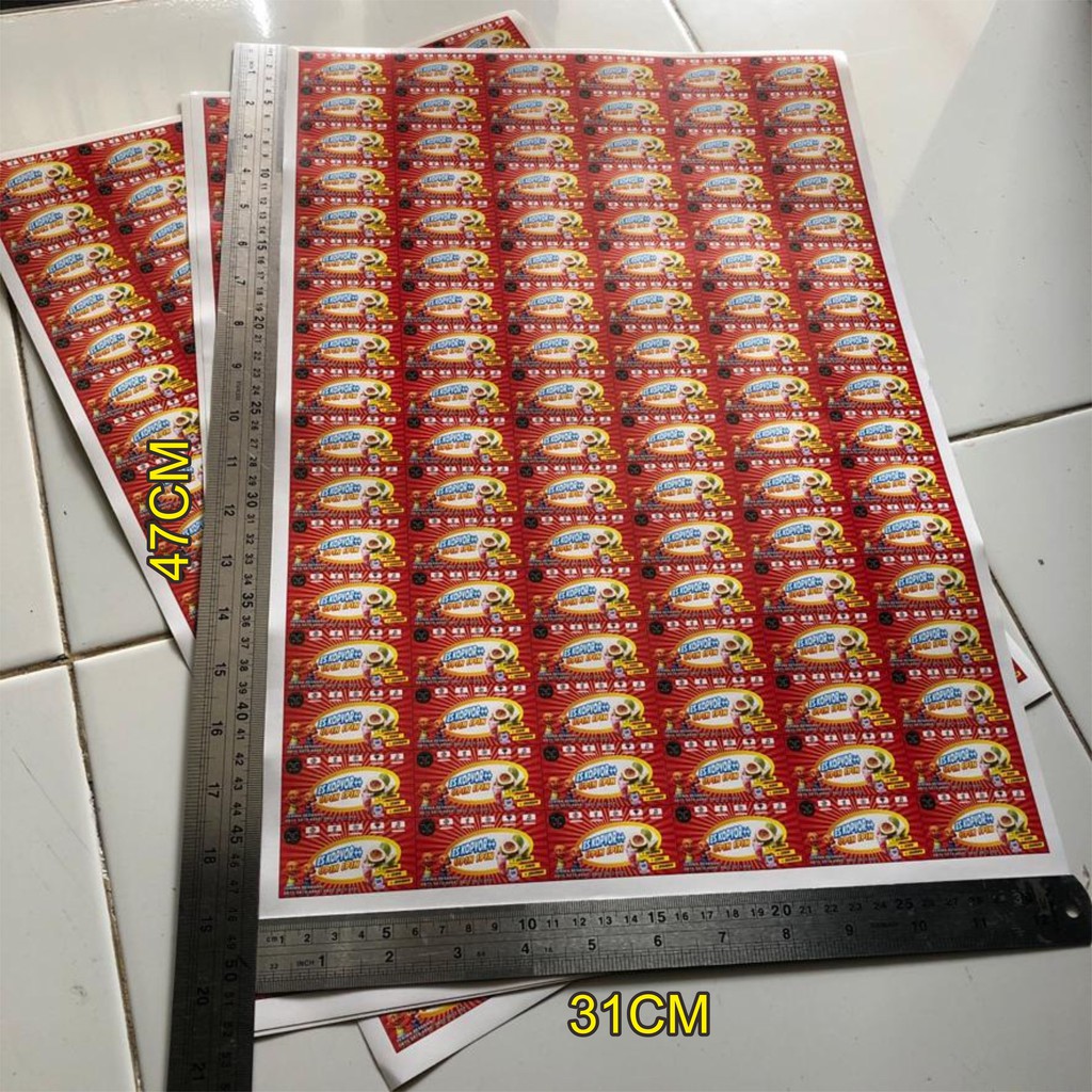Jual cetak sticker stiker bontak atau vinyl a3+ bisa untuk label produk ...