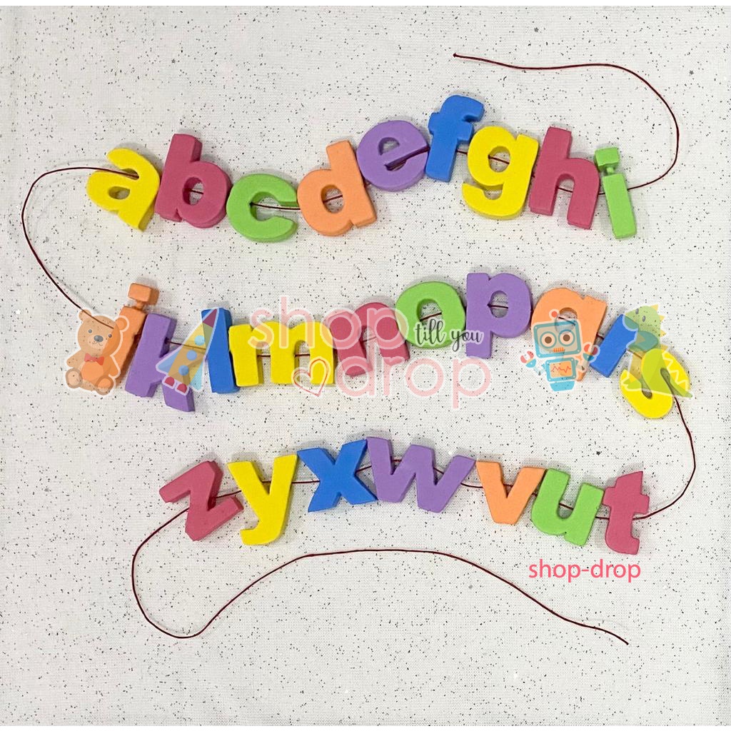 Jual Paket Meronce Alphabet Huruf Foam - Lacing beads alphabet ...