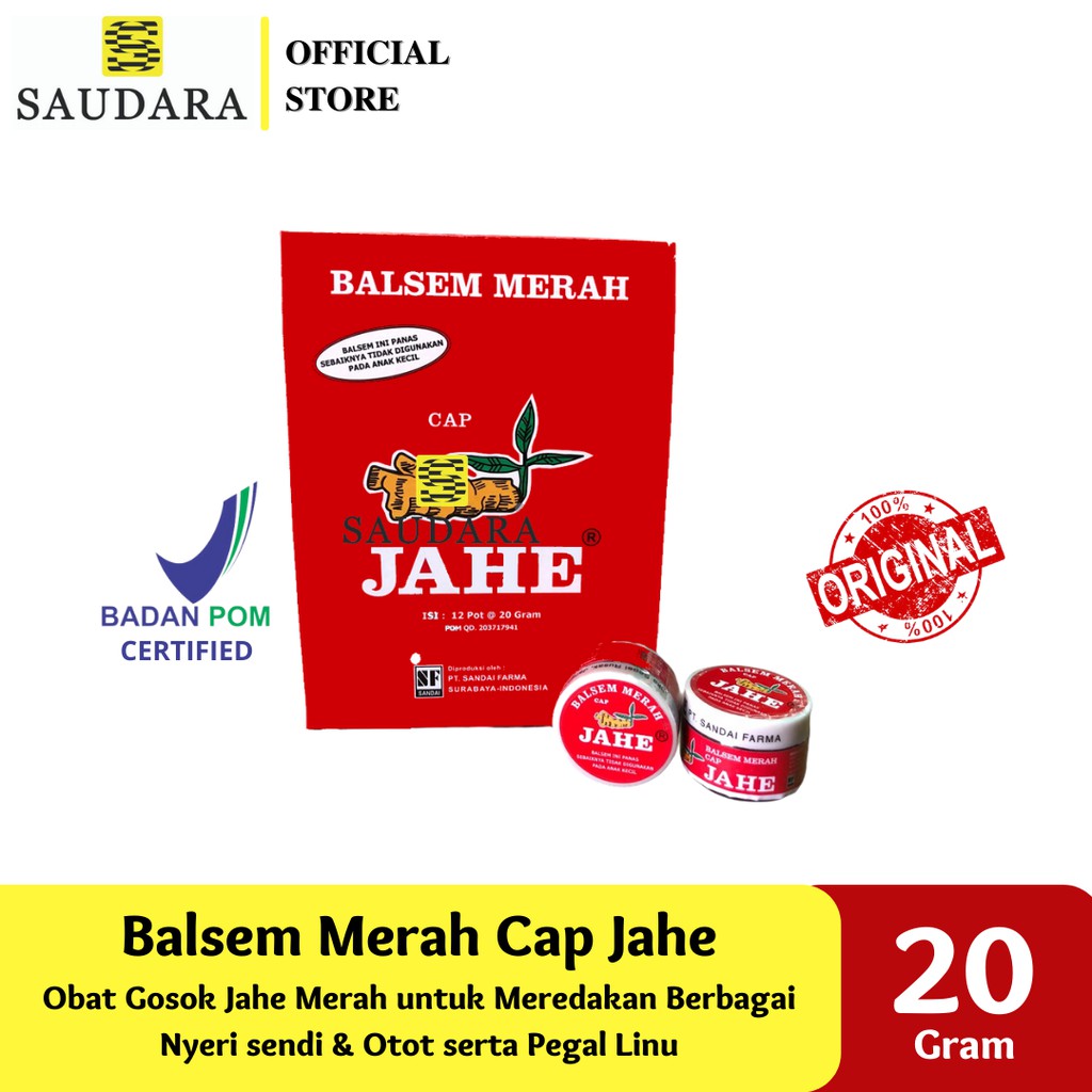 Jual Jahe Balsem Merah (20 Gr) | Shopee Indonesia