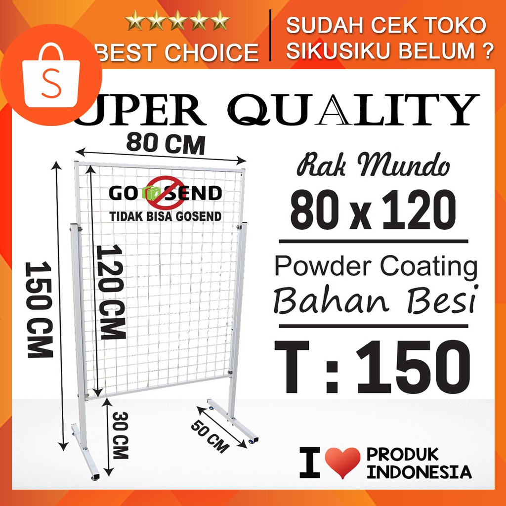 Jual Rak Mundo 80X120CM RAM Bingkai Frame Display Cantolan Wire Grid ...