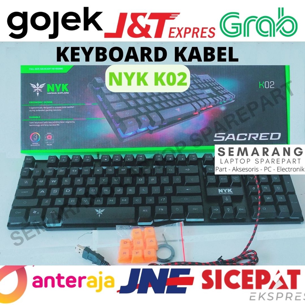 Jual NYK NEMESIS K02 K-02 SACRED Keyboard Gaming Rgb Backlight Kabel Game Bagus | Shopee Indonesia