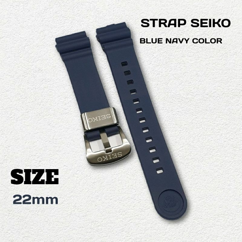 Jual NEW 22mm Strap Ruber Seiko Blue Navy High Quality. | Shopee Indonesia