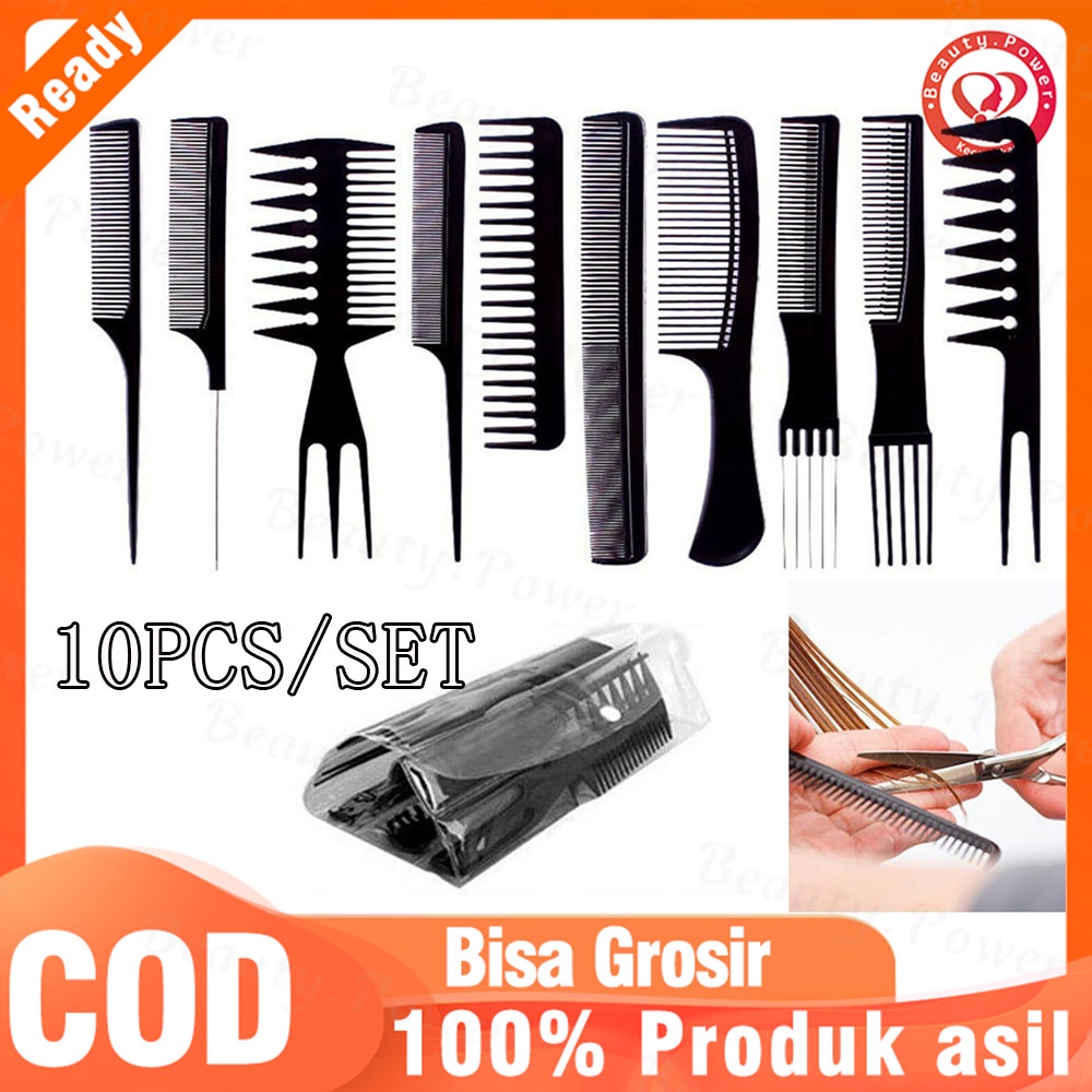 Jual Sisir Rambut 10 Pcs Comb Combination Hair Style Stylish Serbaguna ...