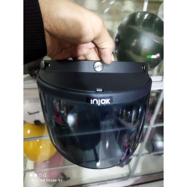 Jual termurah kaca helm retro flat smoke anti pecah dan silau | Shopee ...