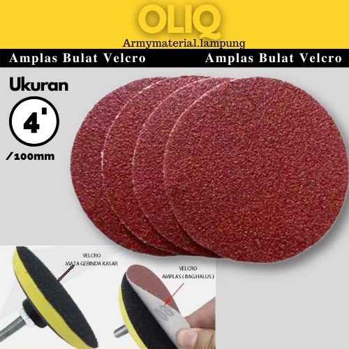 Jual Amplas Bulat Velcro 4 Inch Original Oliq Termurah / Amplas Bulat 4 ...