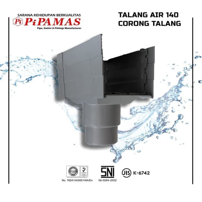 Jual PIPAMAS CORONG TALANG KOTAK PVC TEBAL / GUTTER OUTLET / TALANG AIR ...