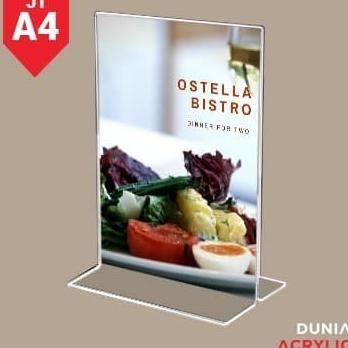 Jual PROMO SPESIAL Display Menu a4 / tempat brosur / nomor meja acrylic ...