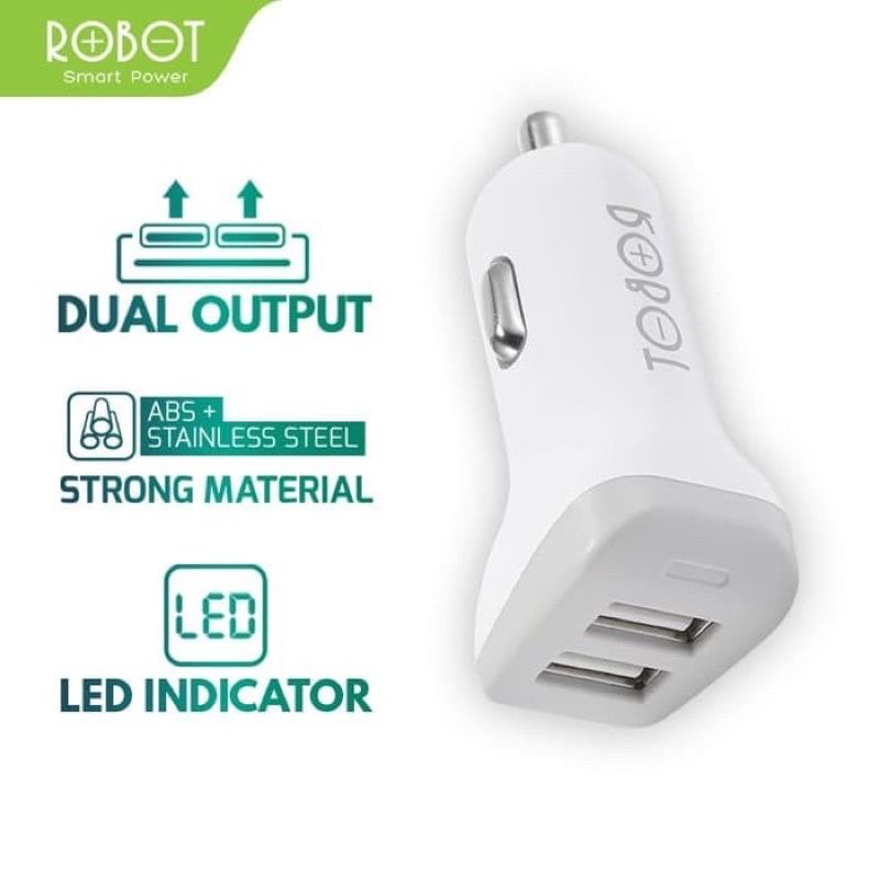 Jual Robot RT-C06 Car Charger 2,4A RT C06 Saver Dual Port USB Casan ...