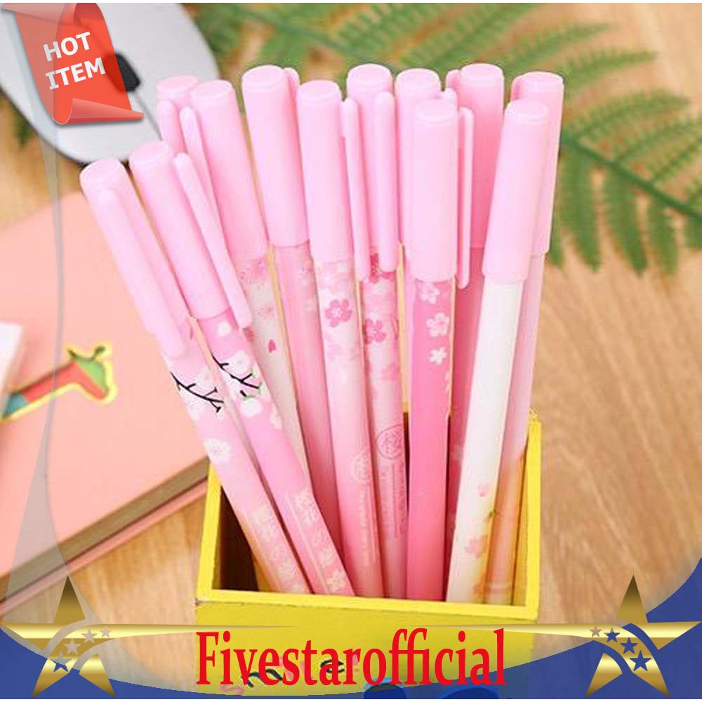 Jual PENA PULPEN GEL MOTIF GAMBAR BUNGA SAKURA PUTIH PINK LUCU IMUT ...