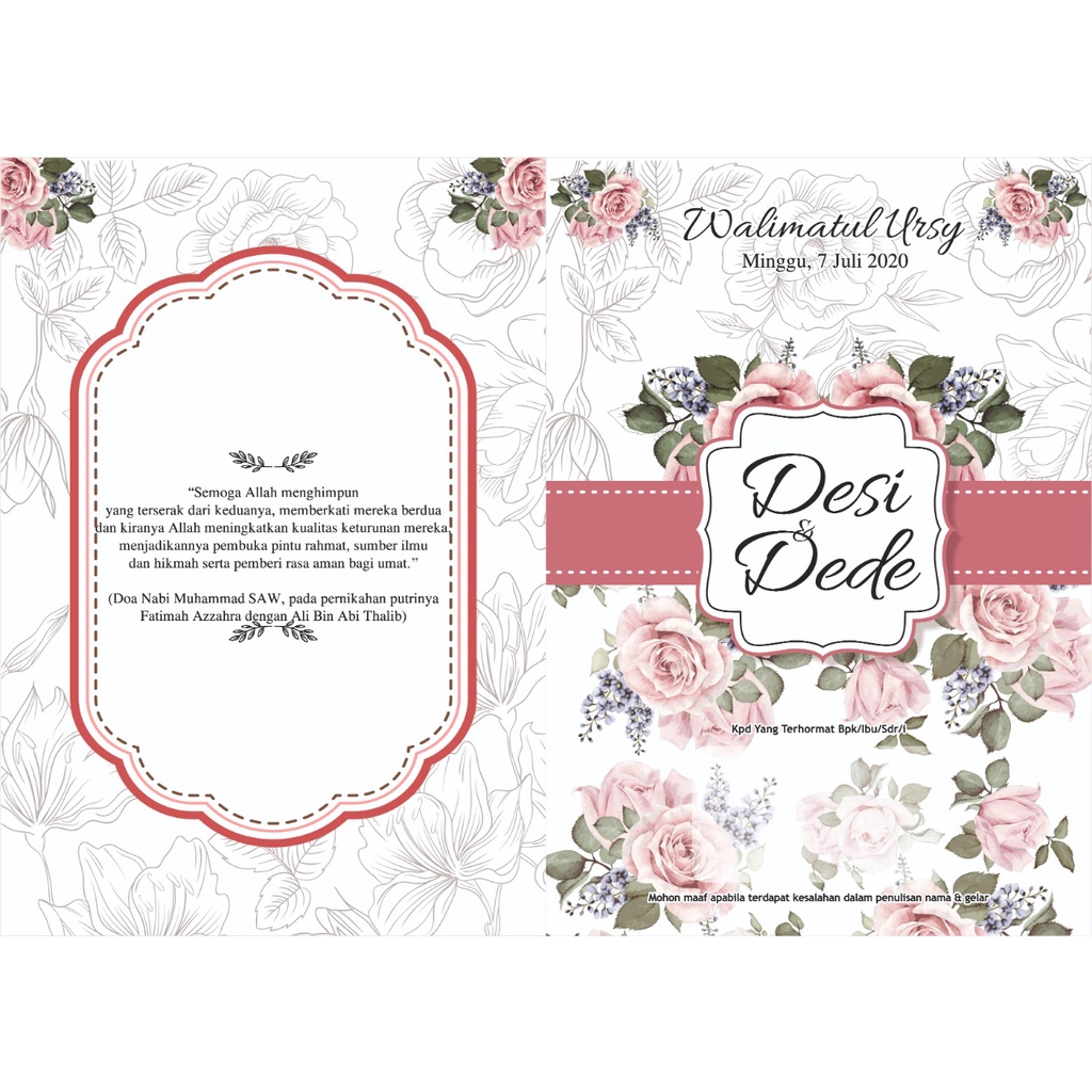Jual UNDANGAN PERNIKAHAN JASMINE /ULEM CUSTOM GO4 | Shopee Indonesia