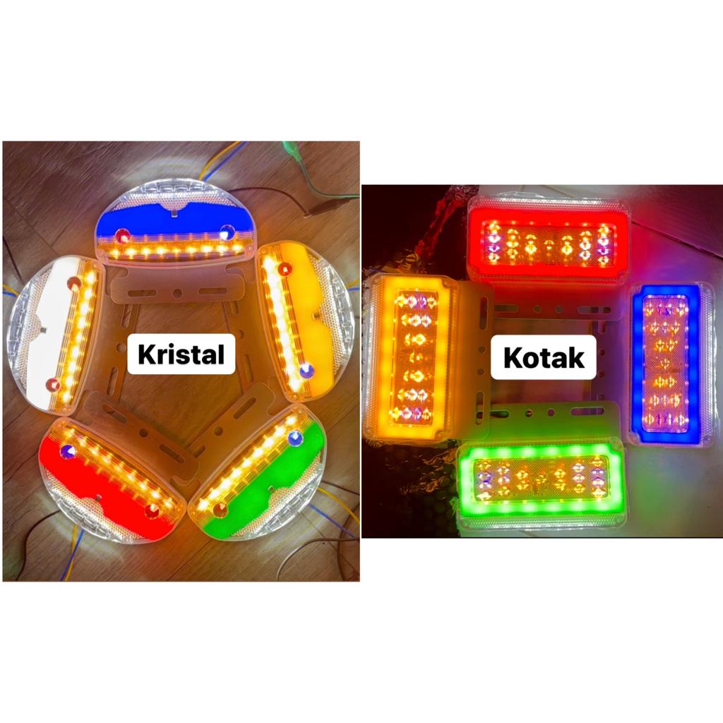 Jual Lampu Bak Truk Kristal 24V Sein Running / LED Bak Truck 24 Volt 12V Kotak Kristal | Shopee ...