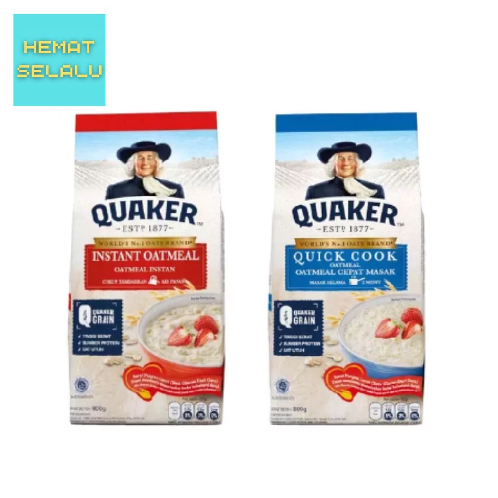 Jual Quaker Oats - Instant Oatmeal / Quick Cook Oatmeal 200gr / 800gr ...