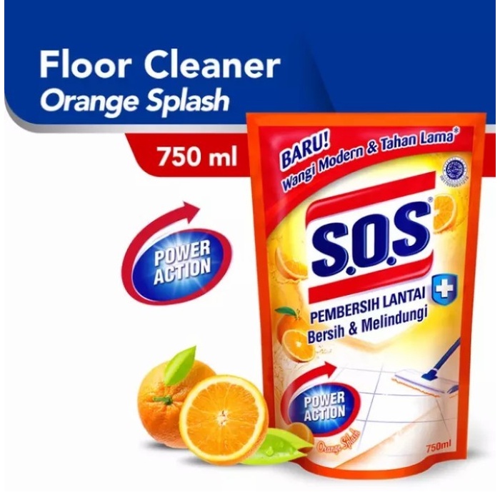 Jual SOS Pembersih Lantai Orange Splash Kemasan 725mL | Shopee Indonesia