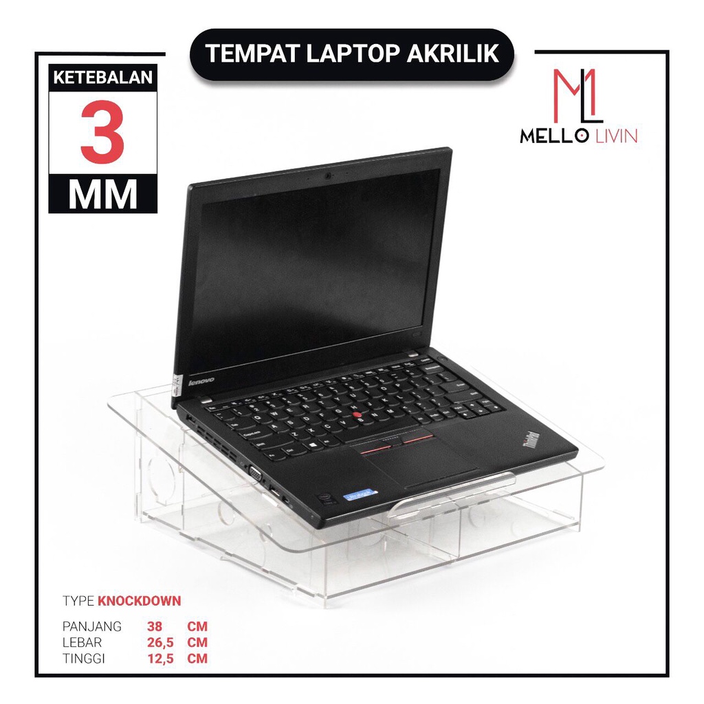 Jual Stand Laptop Akrilik Tatakan Dudukan Meja Tempat Laptop 2 Slot ...