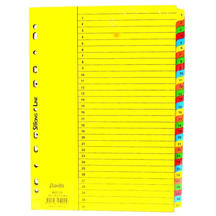 Jual Divider Bantex 1-31 A4 6052 Cardboard Pembatas Ordner | Shopee ...