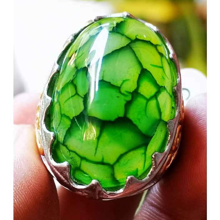 Jual Batu akik natural sisik naga hijau | Shopee Indonesia