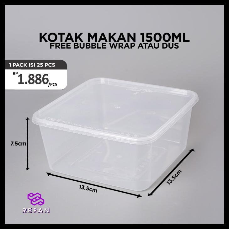 Jual Kotak Plastik 1500 Ml / Thinwall / Food Container / Kotak Makan ...