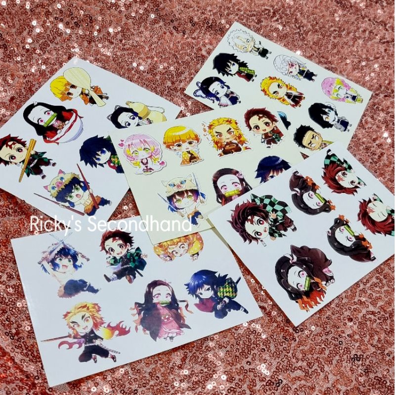 Jual Demon Slayer sticker sheet Kimetsu no Yaiba stiker KNY Anime ...