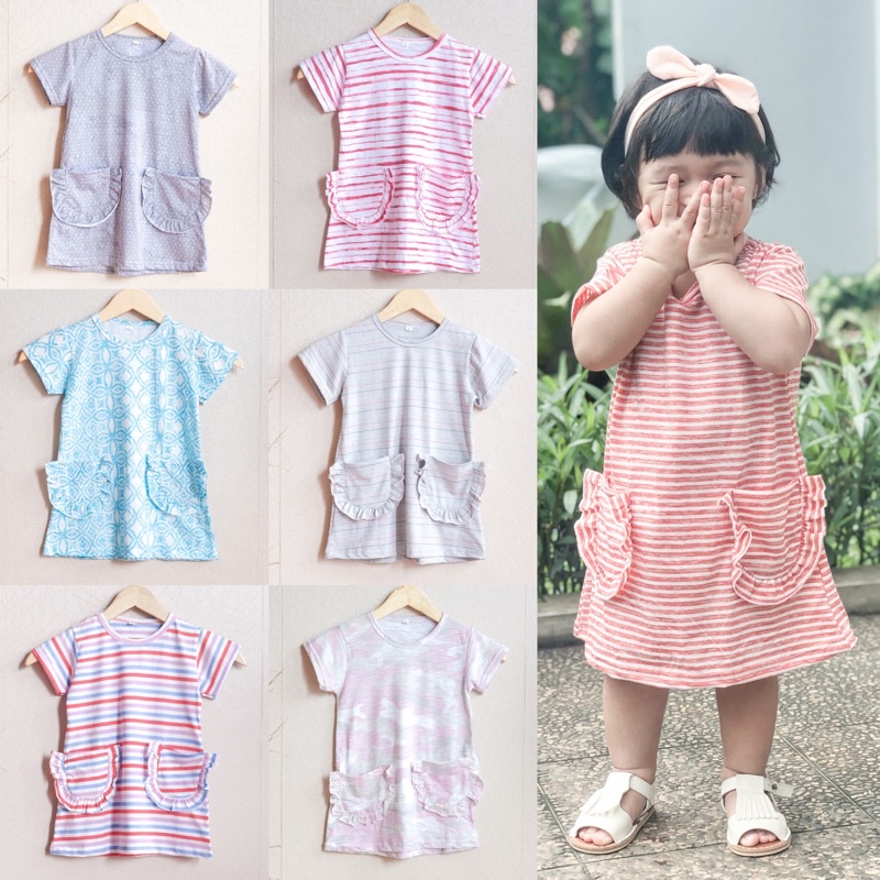 Jual Daster Anak Baju Kaos Dress Bayi dan Anak Perempuan 1 - 5 Tahun ...