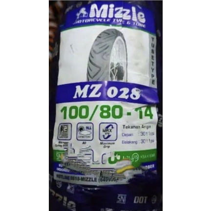Jual Ban Mizzle MZ 028 100/80 Ring 14 Tube Type | Shopee Indonesia