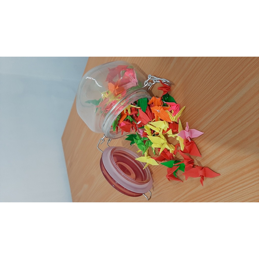 Jual 100 PAPER CRANES ORIGAMI IN A JAR /ORIGAMI/PAPER CRANE/ ORIGAMI ...