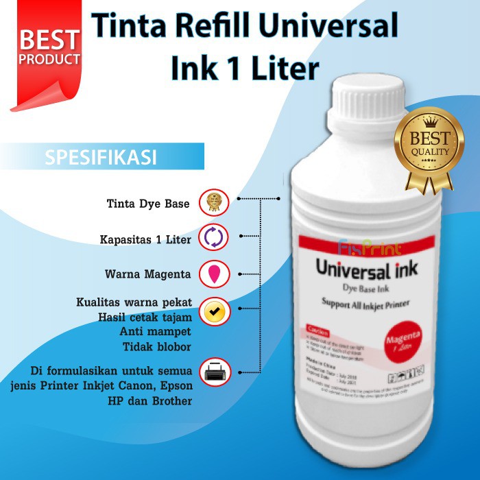 Jual Tinta Literan Printer Ink Epson 1 Liter Refill Printer L1110 L3100 ...