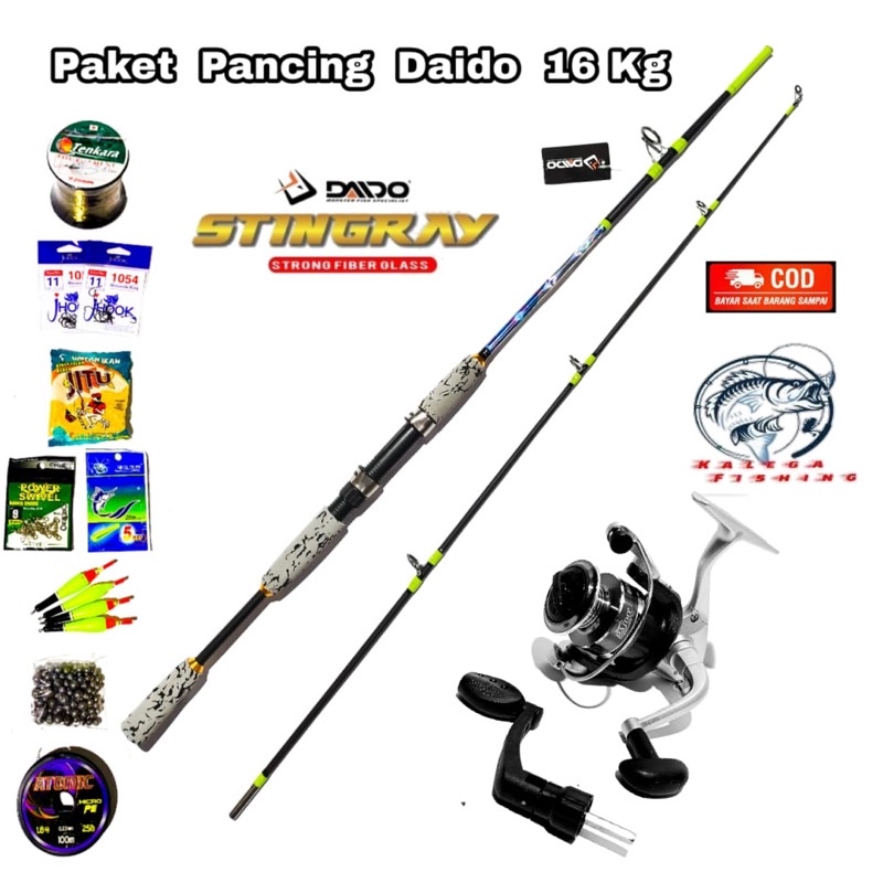 Jual SET KOMPLIT Pancing 1 Set Daido Stingray 16 Kg , Joran Laut JAPAN ...