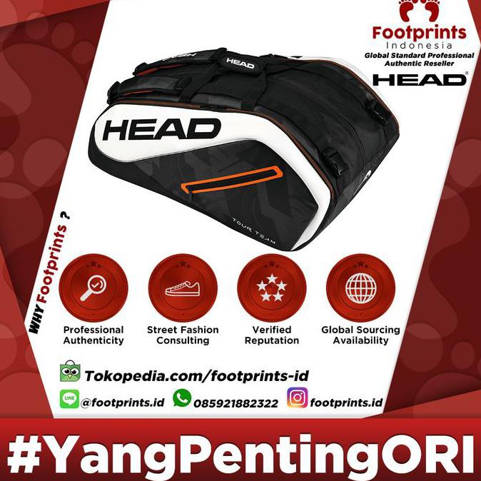 Jual Tas Tenis Head Tour Team 12R Monstercombi Black White Tennis Bag ...