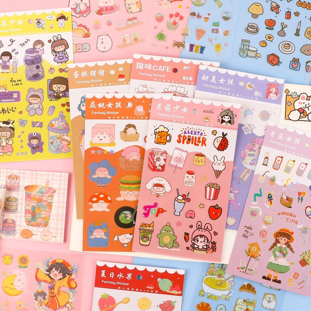 Jual stiker 6 lembar lucu DIY sticker botol minum sticker tahan air ...
