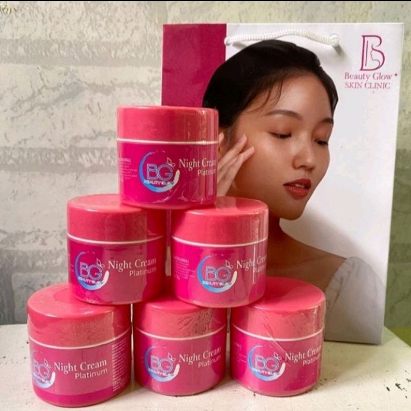 Jual NIGHT CREAM PLATINUM BG GLOW BEAUTY GLOW BG SKIN ORIGINAL | Shopee ...
