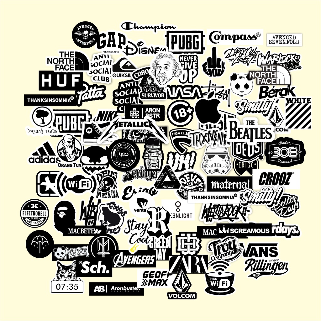 Jual Stiker Sticker Brand Distro Paket 40 pcs Graftac Vinil Case Phone ...