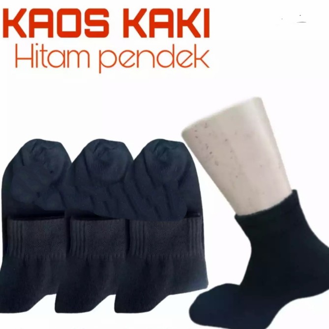 Jual Eklusif Kaus Kaki Pendek/Kaus Kaki Sport/Kaus Kaki Hitam Polos/12 ...