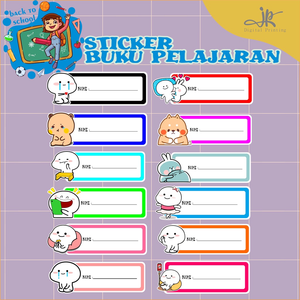 Jual JP Store Stiker Mapel - Label Buku Pelajaran Sekolah - Sticker ...