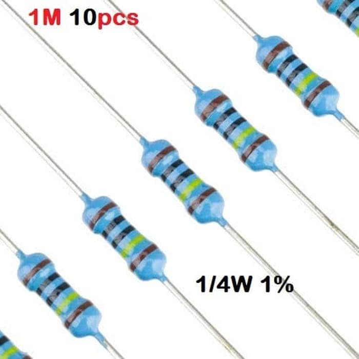 Jual Resistor 1M Ohm 1 M 1/4W 1% Metal film 10x 10 pcs | Shopee Indonesia