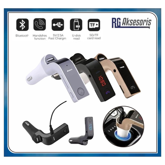 Jual fm transmitter bluetooth usb charger 4in 1 Car G7 original impor ...