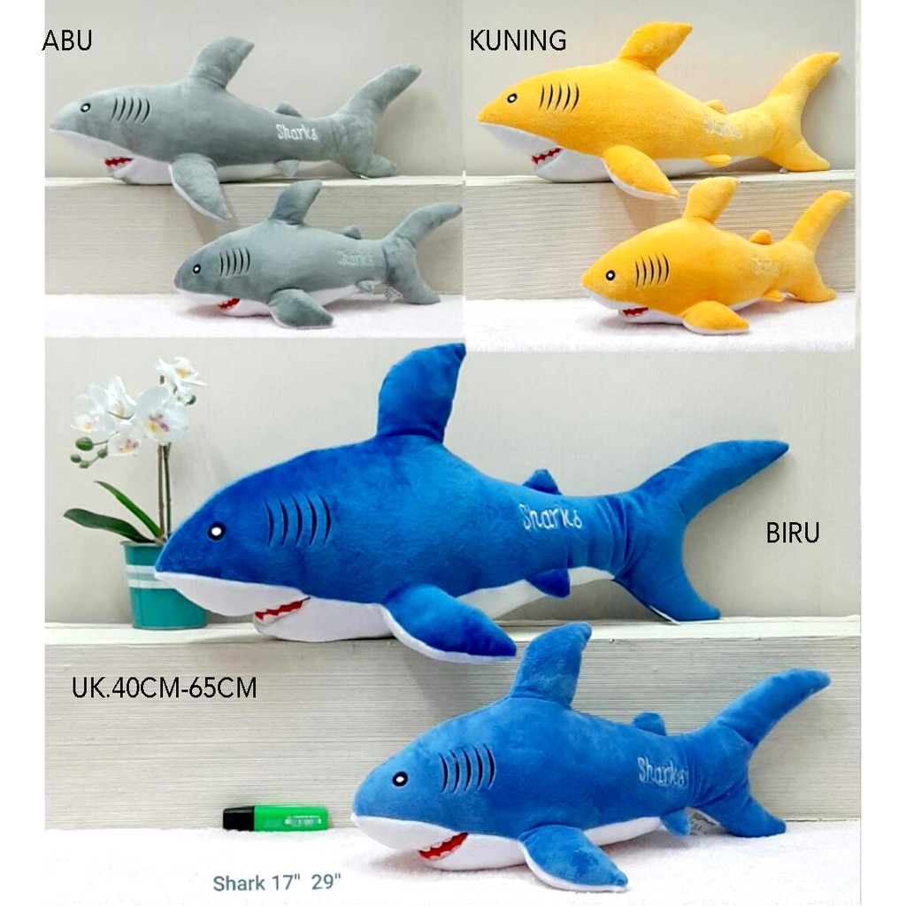 Jual Sale Boneka hiu shark ikan animal 50cm lembut bahan | Shopee Indonesia