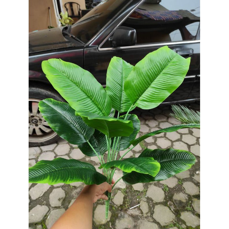 Jual daun pisang /daun artificial / daun palsu / pohon pisang ...