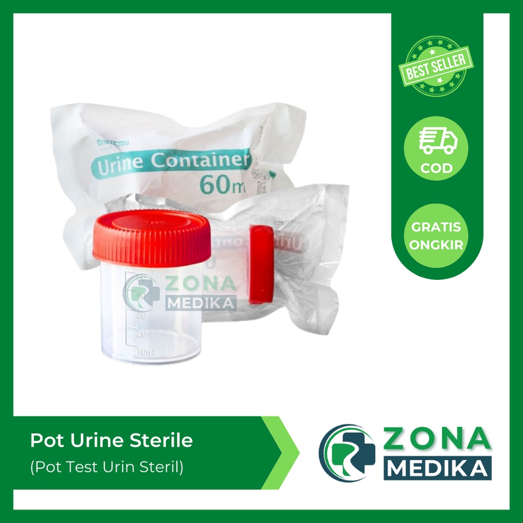 Jual Pot Urine Steril/Urine Container steril 60ml onemed | Shopee Indonesia